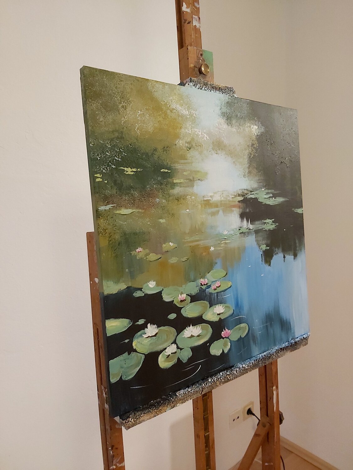 At the Water Lily Pond - Landscape, Impressionism, Realism by Andrea Jacobi (2025) : Painting ...