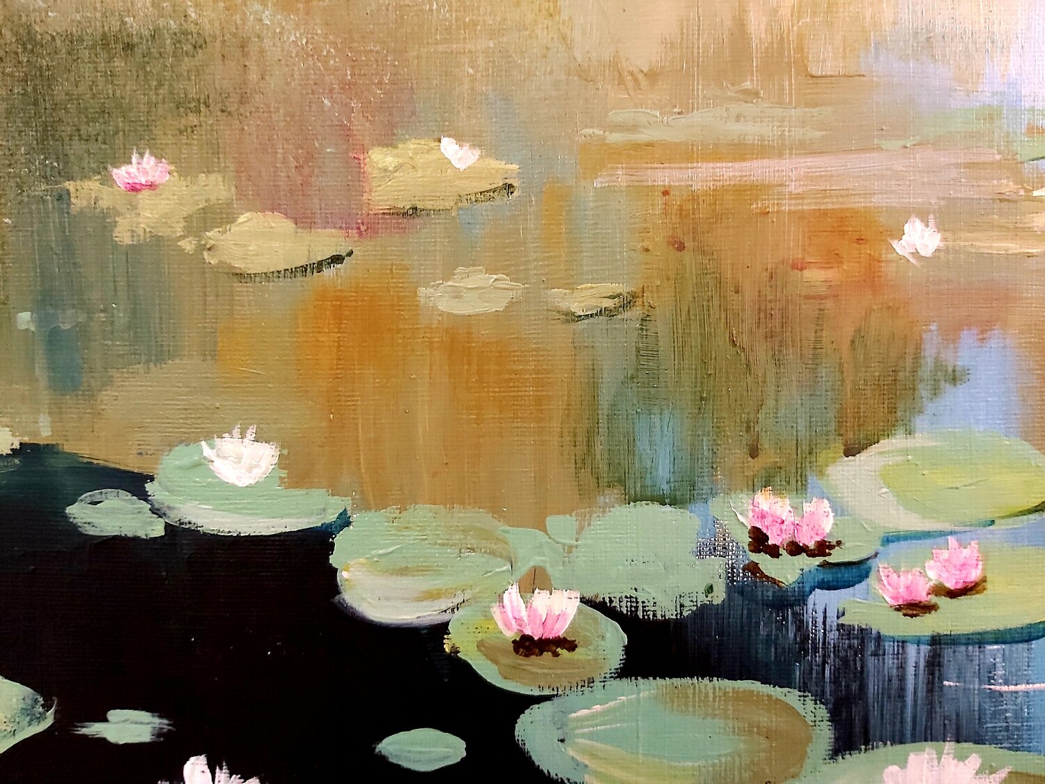 At the Water Lily Pond - Landscape, Impressionism, Realism by Andrea Jacobi (2025) : Painting ...