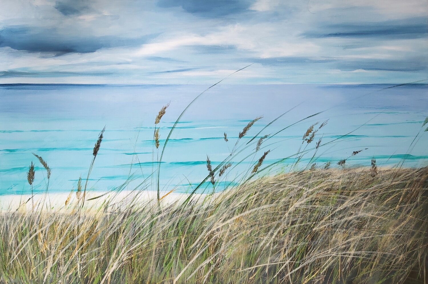 Beach Walk 1 - Landscape, Seascape, Impressionism, Realism di Andrea Jacobi (2023): Pittura a ...