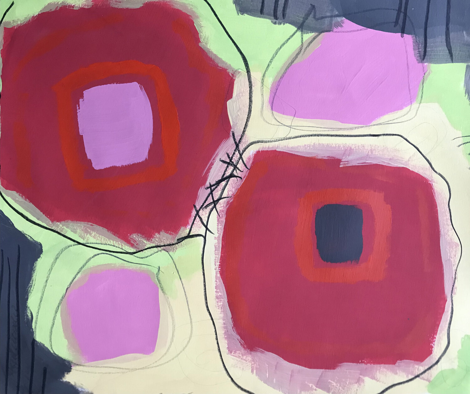 Abstract Memory III by Jaye Alison (2022) : Painting Acrylic, Colored ...