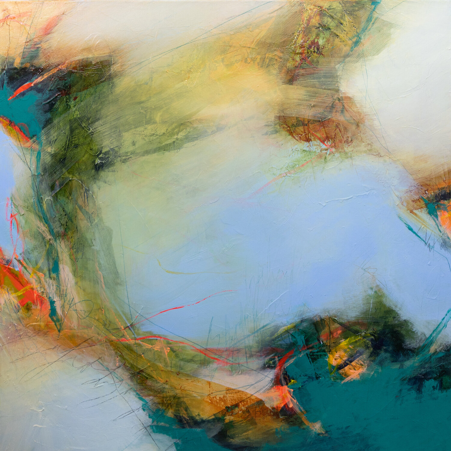 Contemplation by Jaime Smith (2023) : Painting Acrylic, Pencil on ...