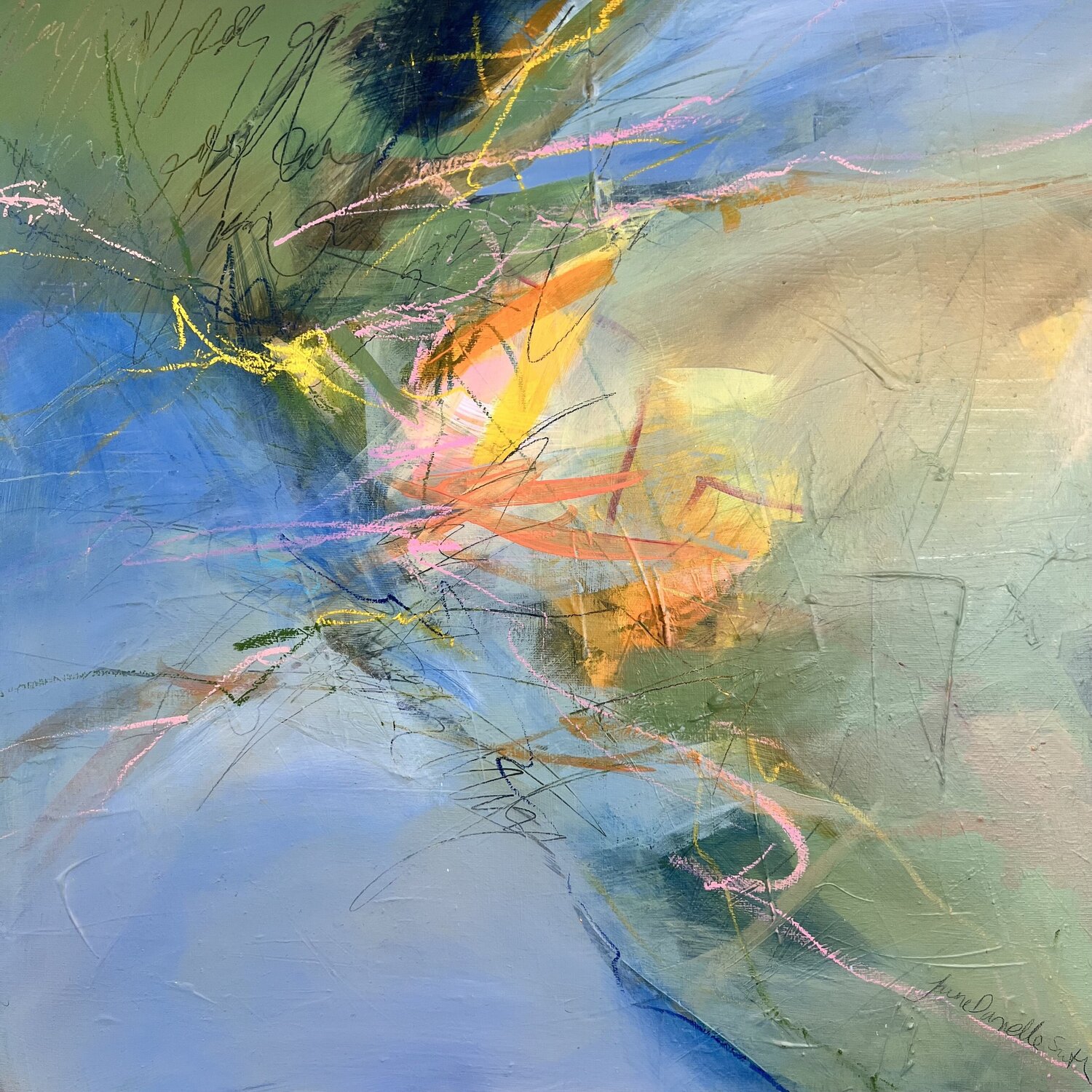 Water Lilies by Jaime Smith (2023) : Painting Acrylic, Pencil on Canvas ...