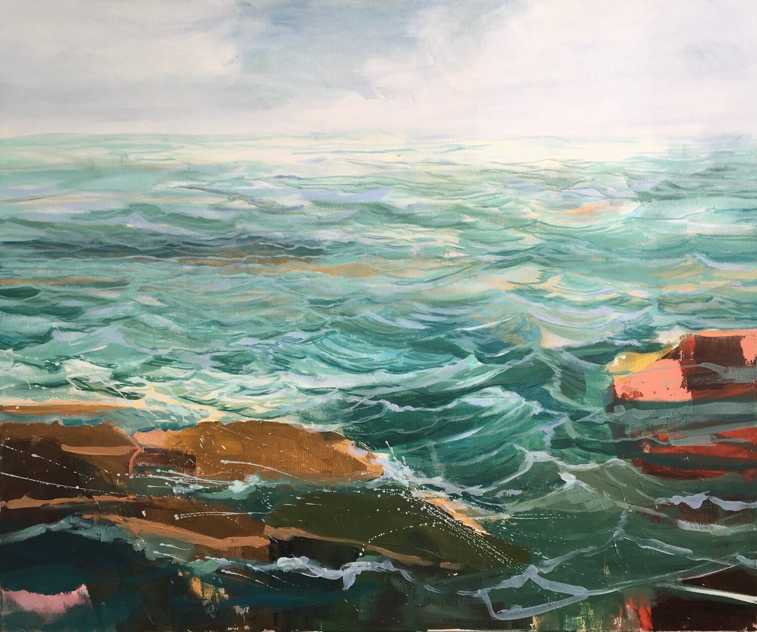 Abgetaucht by Inge Schulz (2022) : Painting Acrylic, Pigments on Canvas ...