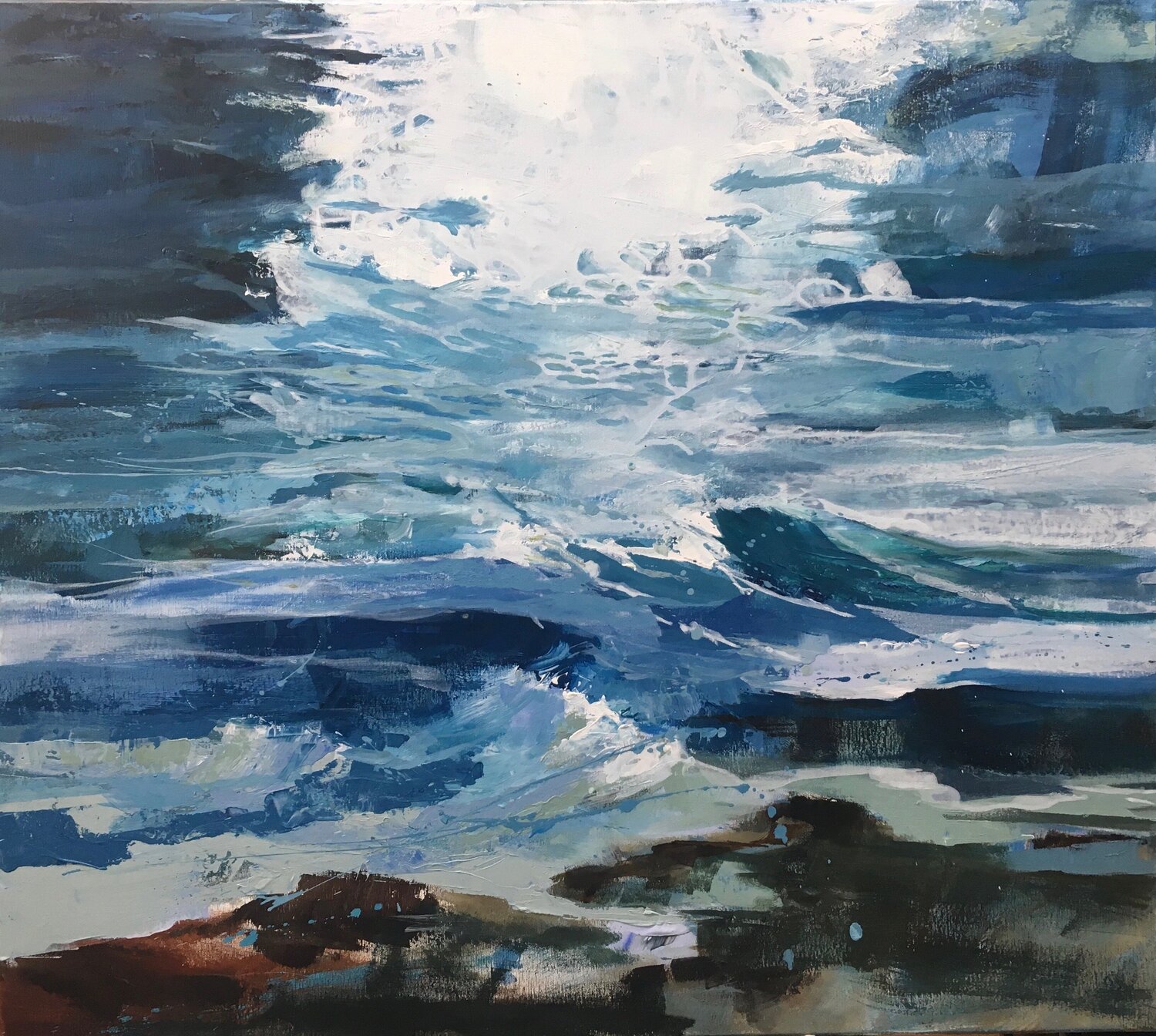 Gischt by Inge Schulz (2019) : Painting Acrylic, Pigments on Canvas ...