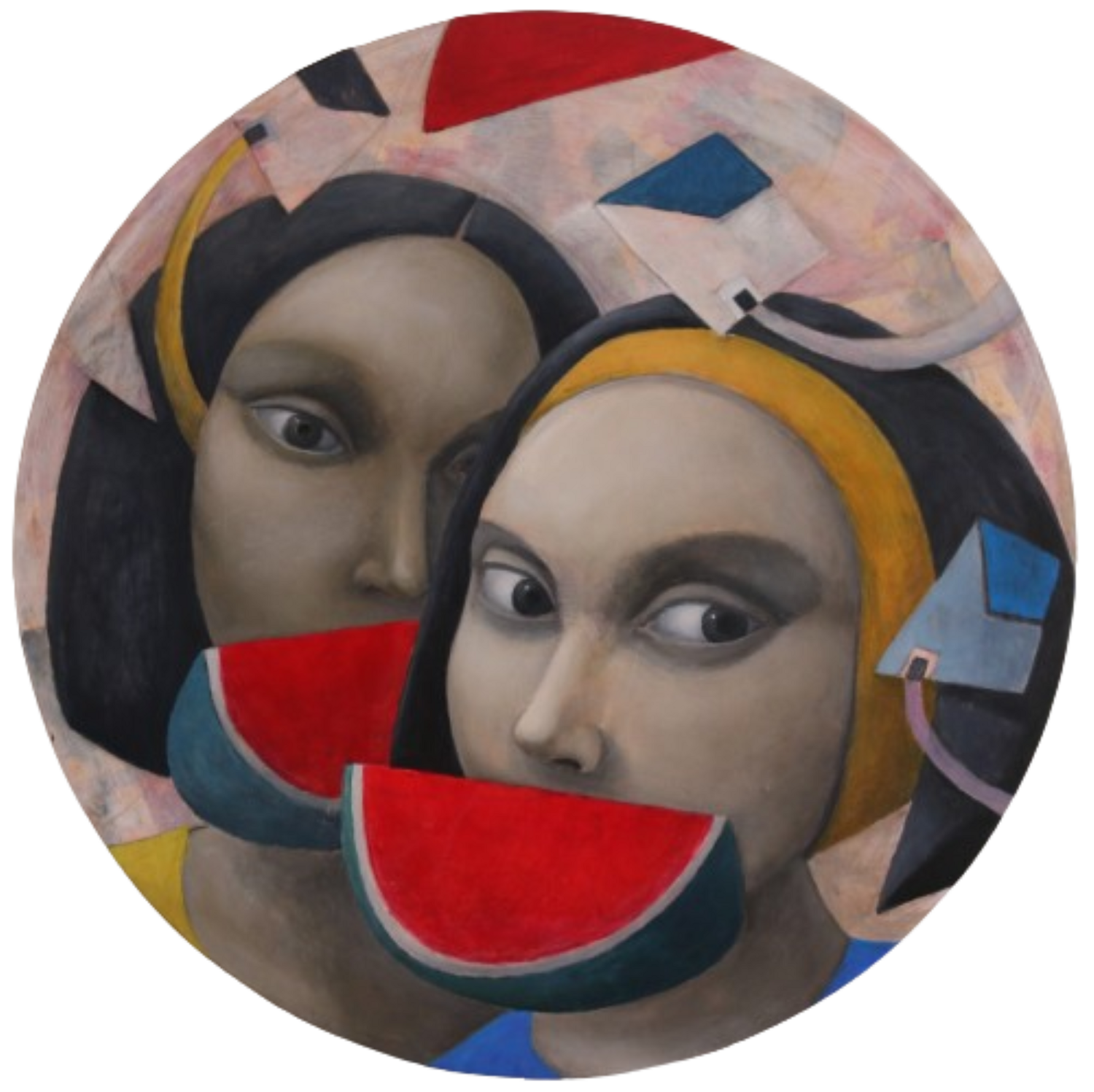 Mujeres con sandías II by Hector Acevedo (2021) : Painting Oil on Canvas - Singulart