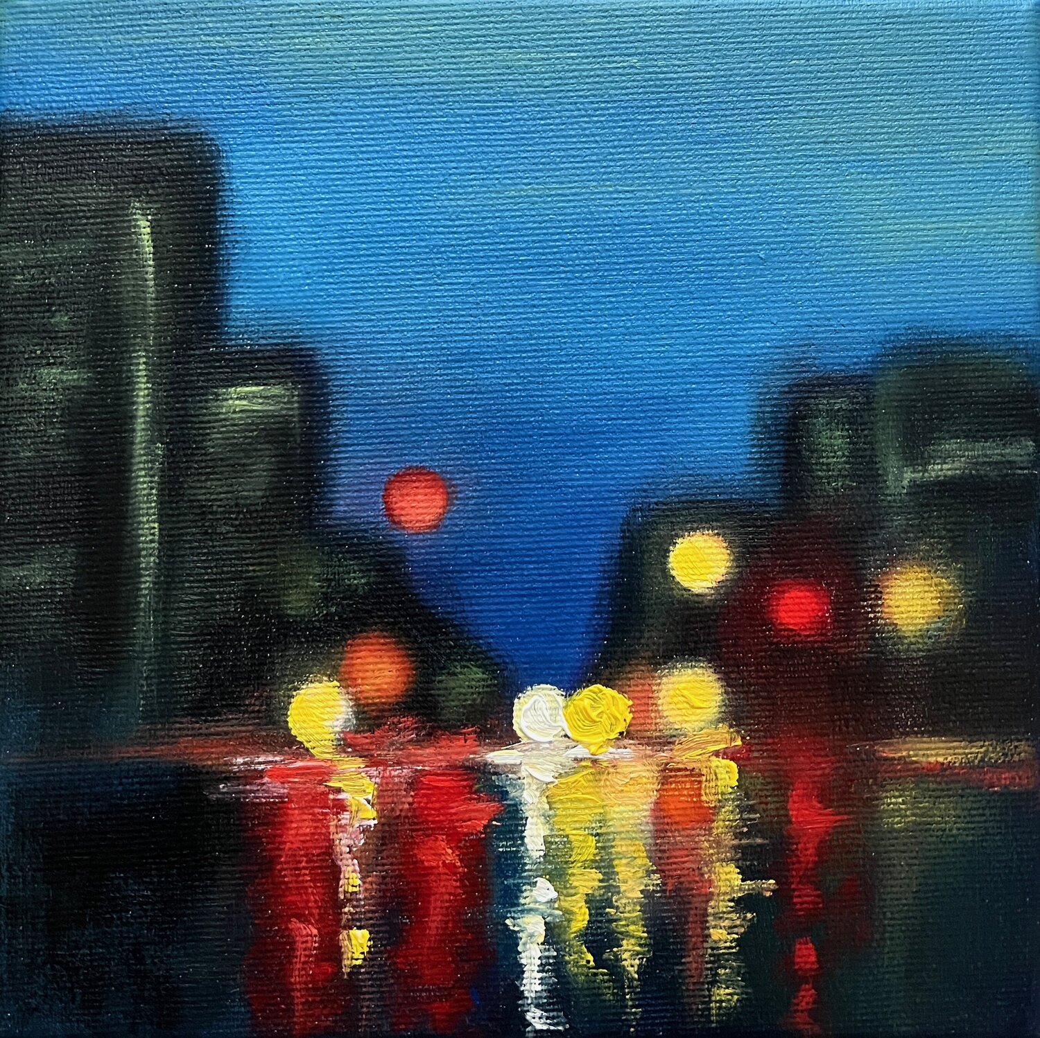 Blaue Nacht von Angela Wichmann (2023): Malerei Öl auf Leinwand - Singulart