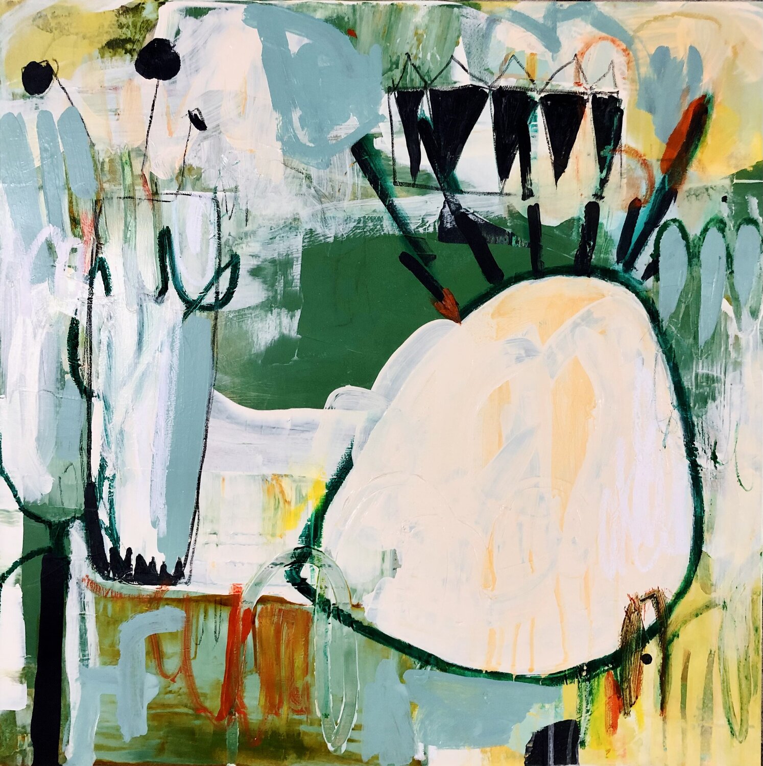 Sea Shore by Lynette Reed (2022) : Painting Acrylic, Collage on Canvas ...