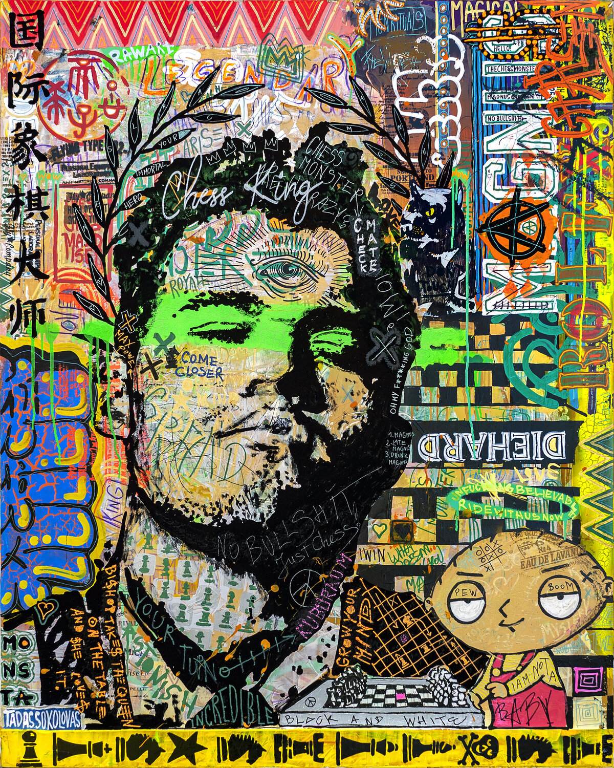 Magnus Carlsen - Chess King by Tadas Sokolovas (2024) : Painting ...