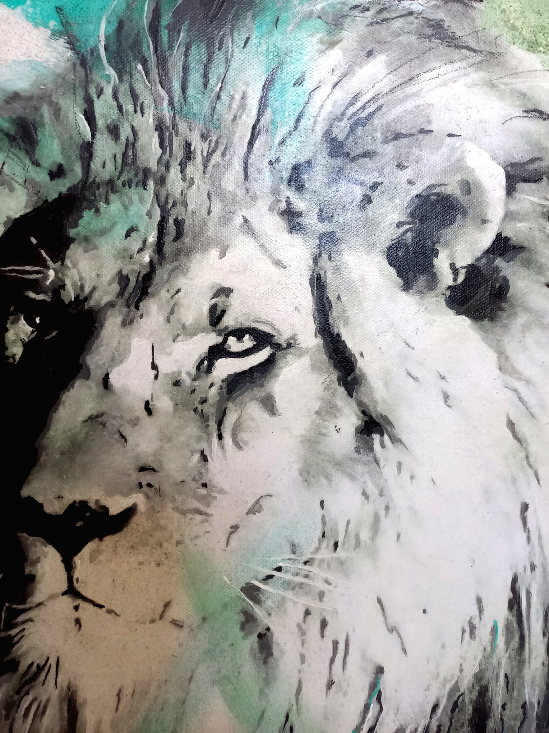 LION I - PRIDE by Susanne Reske (2022) : Painting Acrylic, Collage on ...