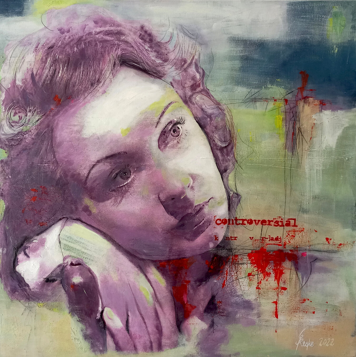 ZARAH (LEANDER) - CONTROVERSIAL by Susanne Reske (2022) : Painting Acrylic, Graphite on Canvas ...