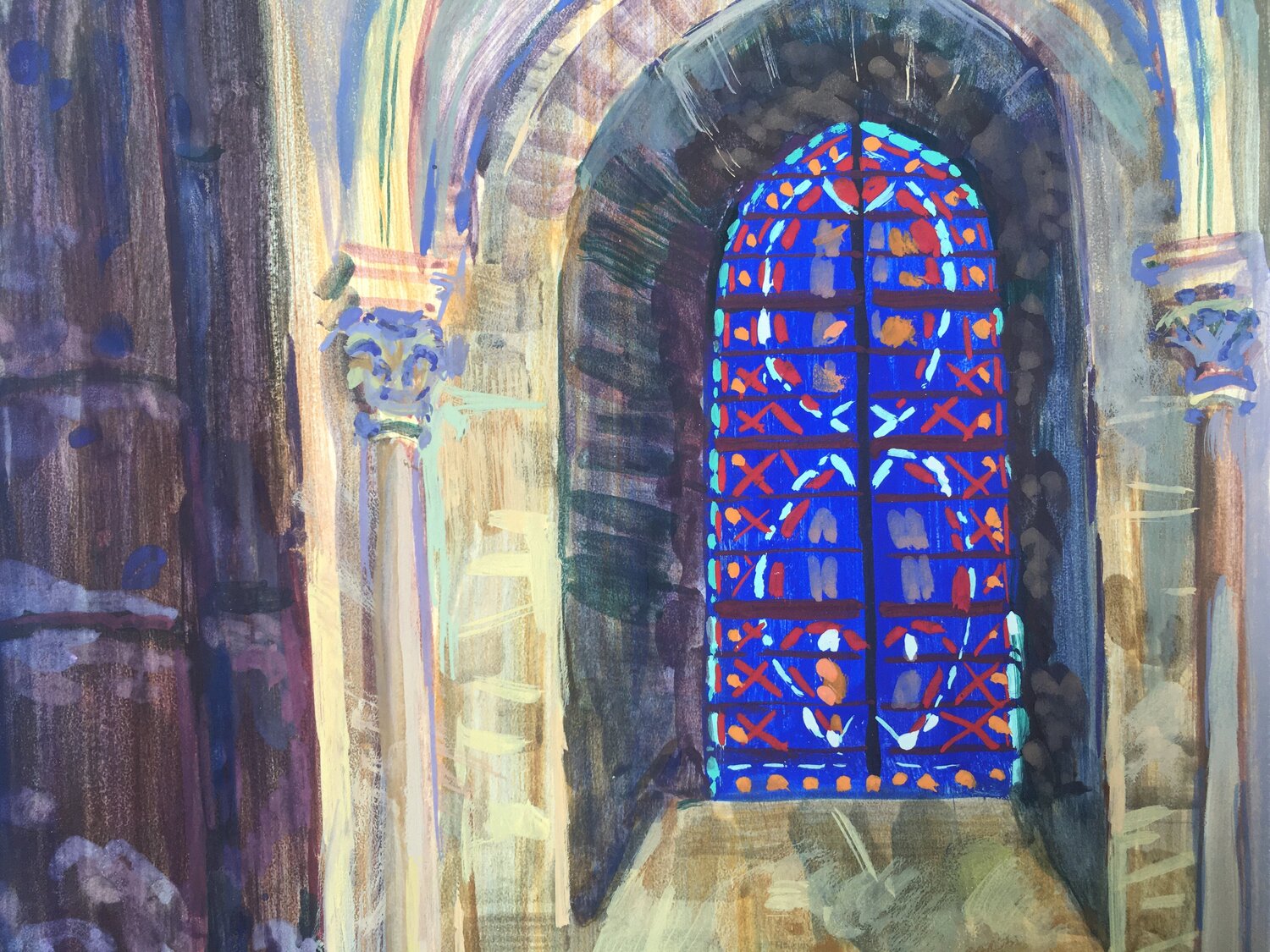 Stained Glass Window of the Saint-Séverin Church in Paris / Vitrail de ...