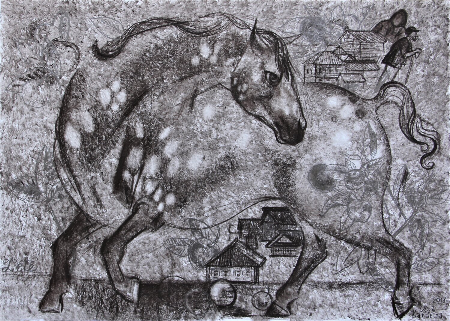 Eté. Cheval pommelé / Summer. Dappled Horse by Olga Kataeva-Rochford ...