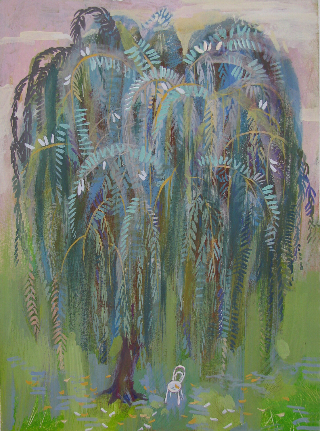 Willow / Saule by Olga Kataeva-Rochford (2013) : Work on Paper Gouache, Colored Pencil on Paper ...