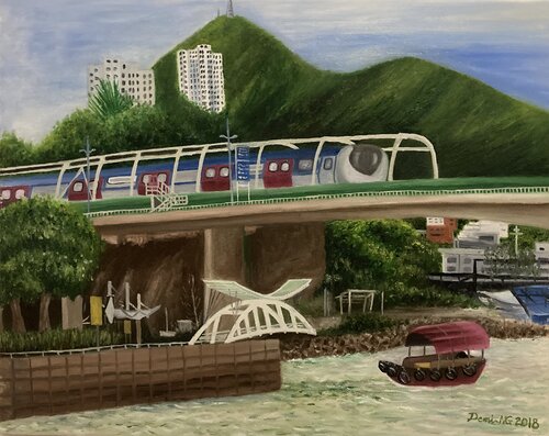 港島南地鐵 MTR South Island Line by Demi Ng (2018) : Painting Oil on Canvas ...
