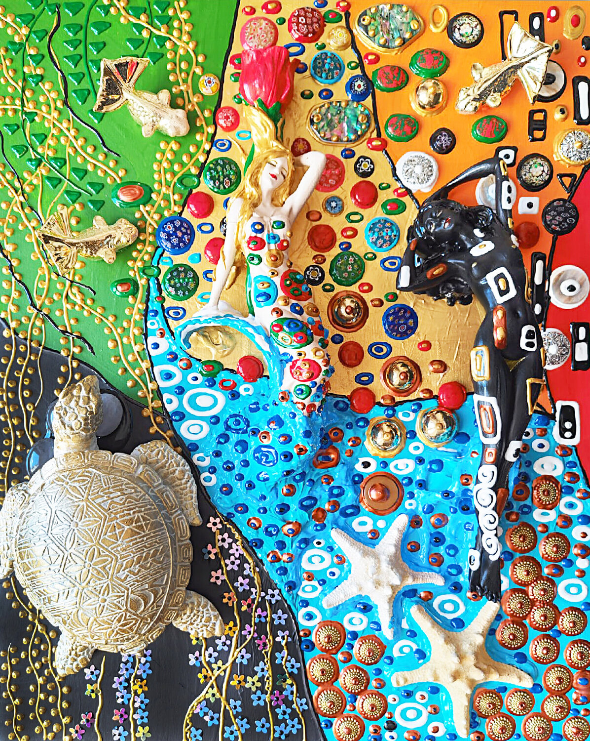 Fantasy mermaids (Klimt inspired) von Irina BAST (2022): Malerei Acryl ...