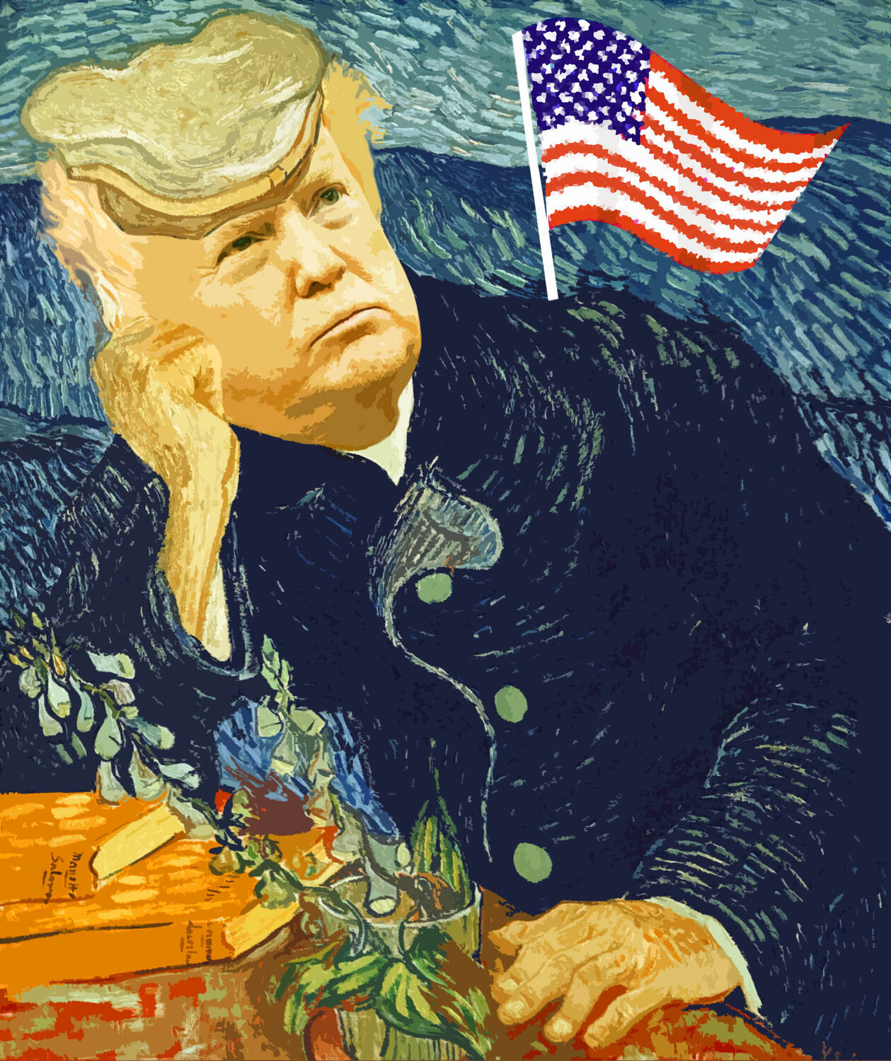 Donald Trump with Vincent van Gogh's Portrait of Dr. Gachet by Irina ...