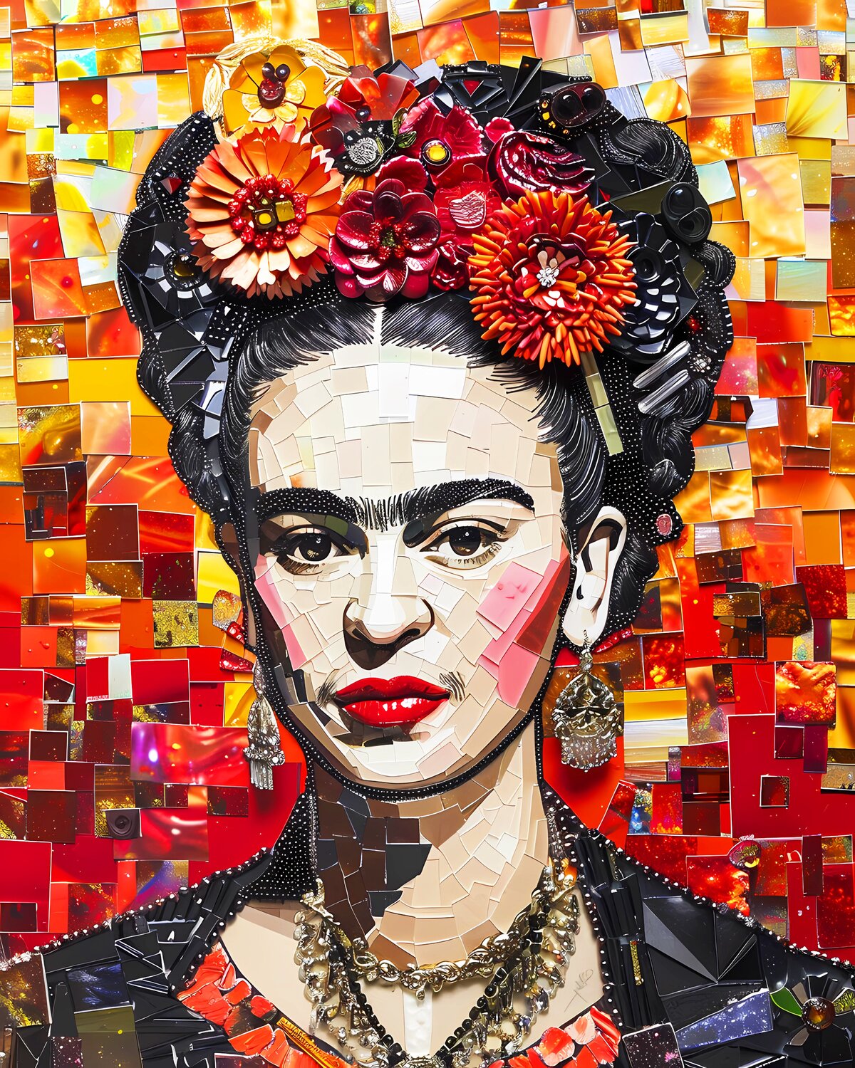 Frida Kahlo - Mexican woman artist, vibrant colors expressionist ...
