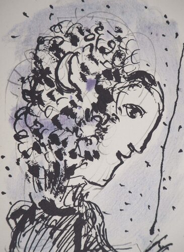 Artiste face au chevalet de Marc Chagall (1977) : Impression ...
