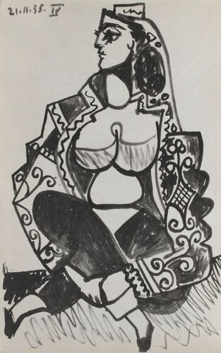 Femme nue au bonnet turc de Pablo Picasso (1974) : Édition Lithographie - Singulart