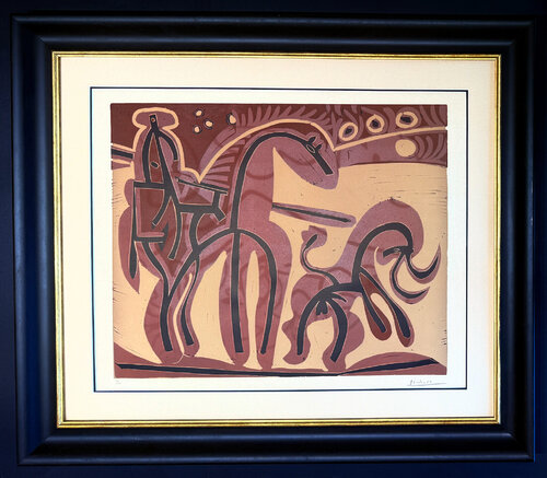 Pablo Picasso (1881-1973) – Picador et Taureau – Linocut in colors on ...