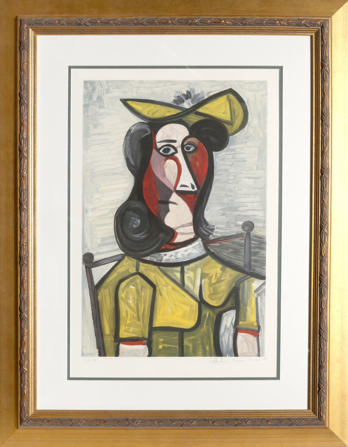 Portrait de Femme au Chapeau et a la Robe Vert Jaune by Pablo Picasso (N.D) : Print Lithography ...