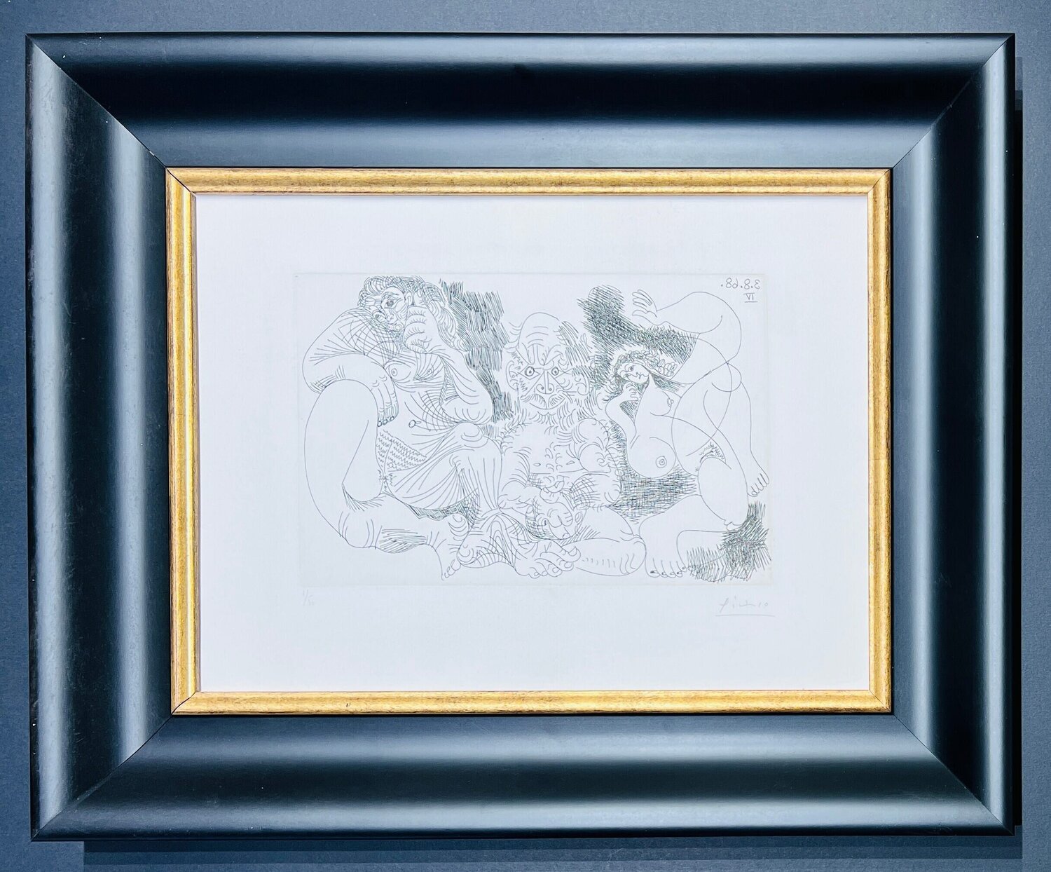 Vieillard assis avec une femme et danseuse [Bloch 1719; Baer 1736] di Pablo Picasso (1968 ...