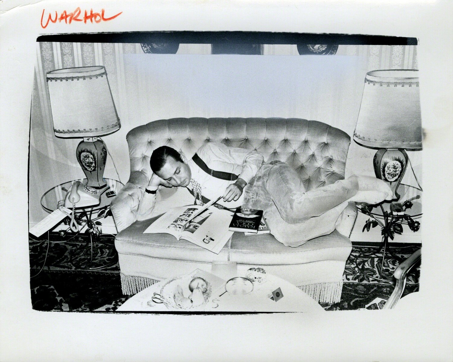 Andy Warhol, Photograph of Fred Hughes on Sofa, 1986 by Andy Warhol (1986) : Photography Hybrid ...