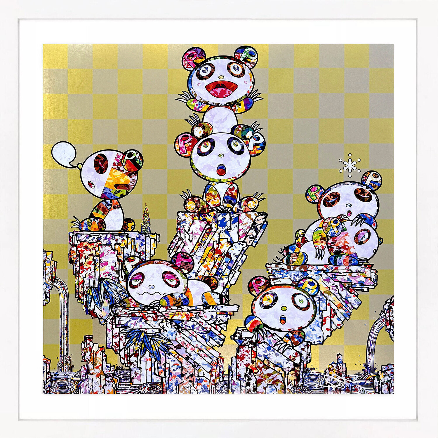 Panda Cubs Pandas (framed hand signed lithograph) by Takashi Murakami (2019) : Print Lithography ...