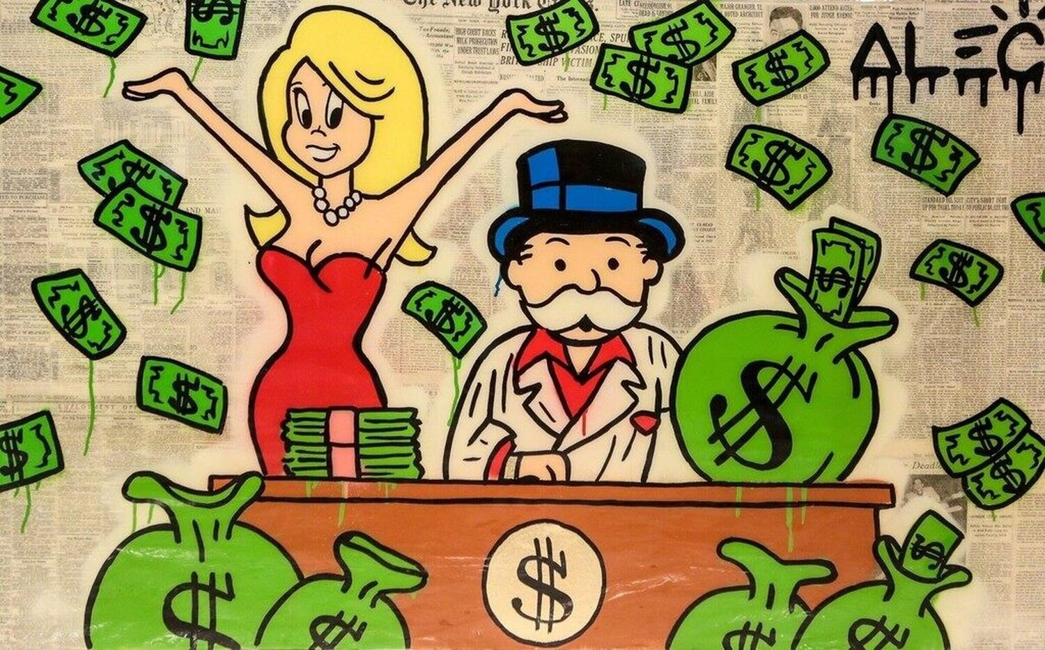 Scarface Money Monops by Alec Monopoly (2017) : Painting Acrylic ...