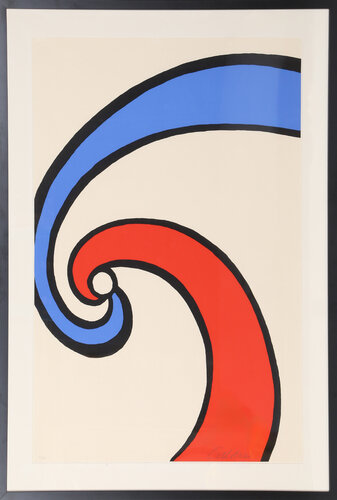 Red and Blue Swirl (Wave) by Alexander Calder (1970) : Print ...