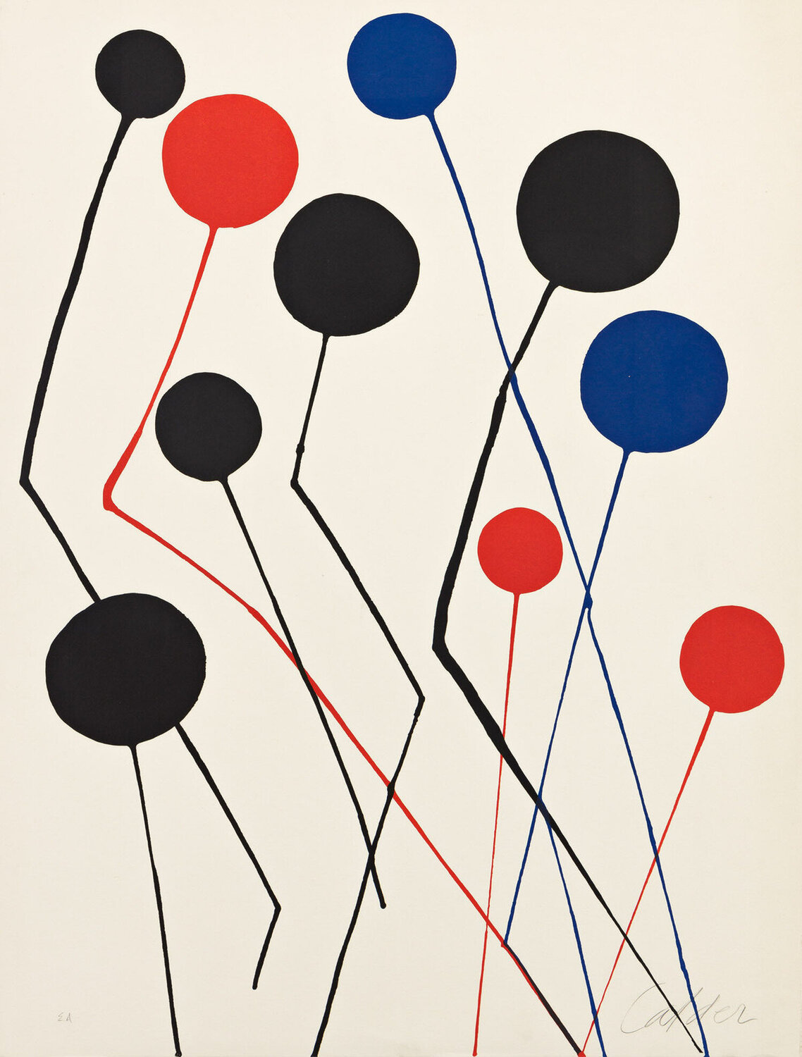 The Blue Ballon by Alexander Calder (1973) : Print Lithography - Singulart