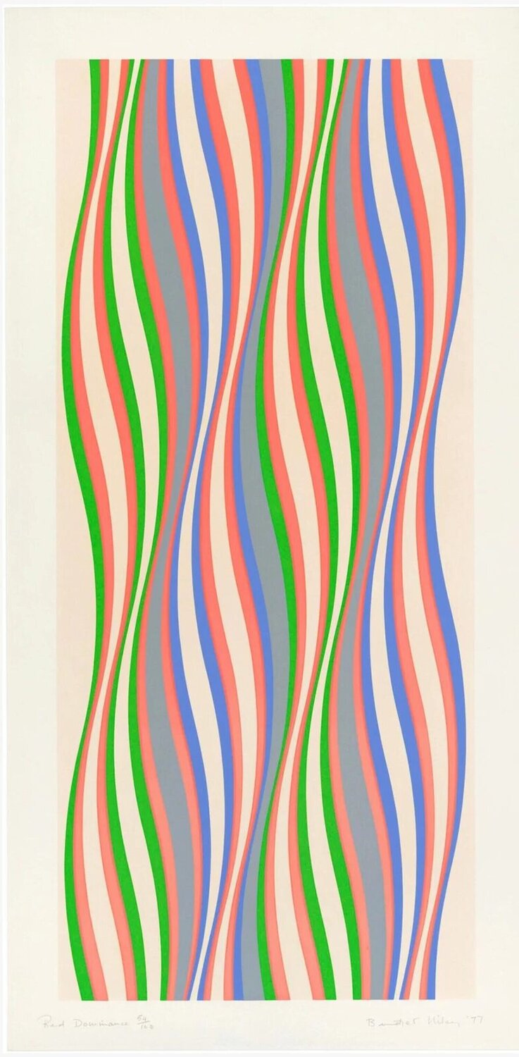 Red Dominance by Bridget Riley (1977) : Print Screen Printing - Singulart