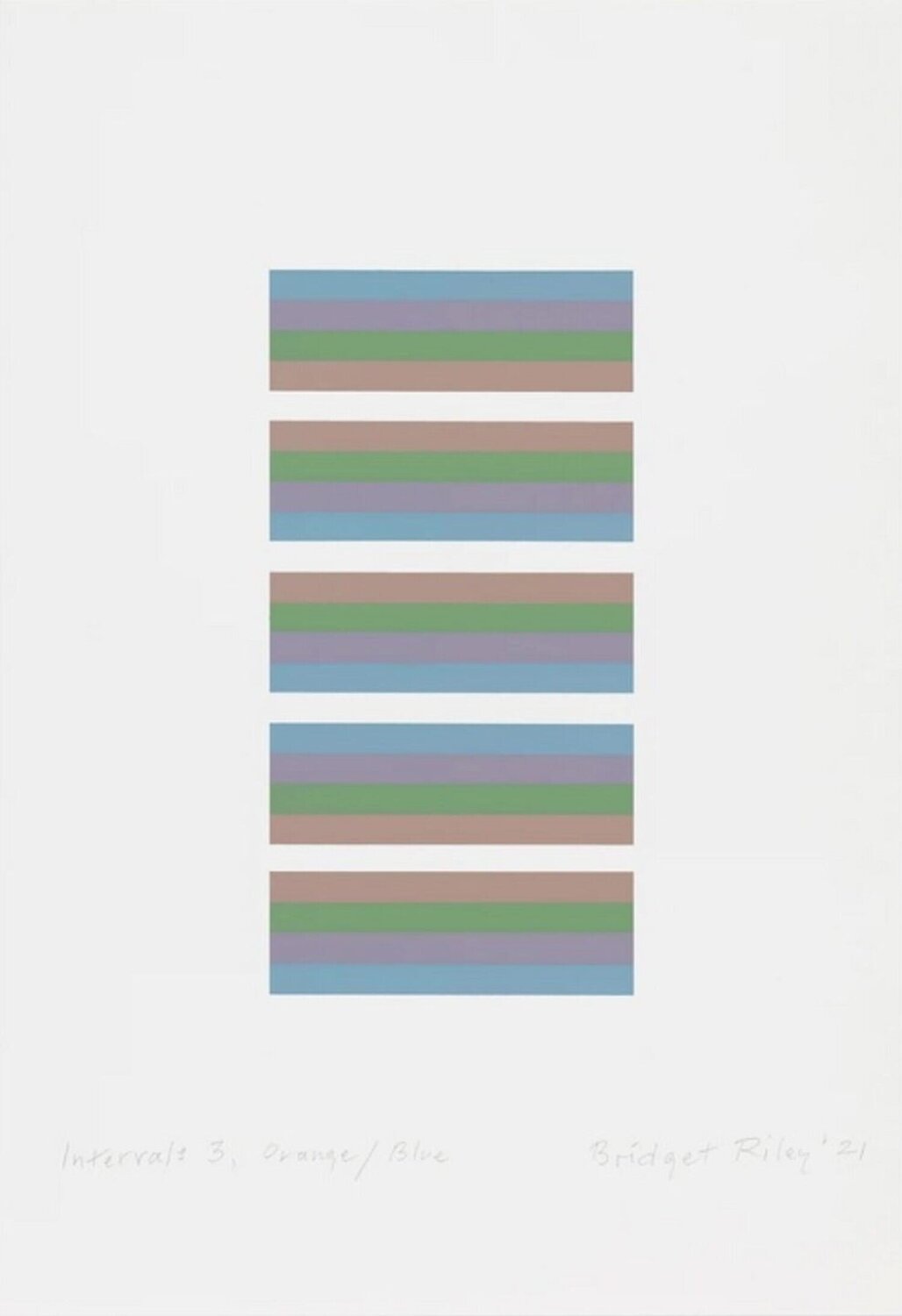 Bridget Riley Intervals 3 - Orange/Blue by Bridget Riley (2021) : Print ...