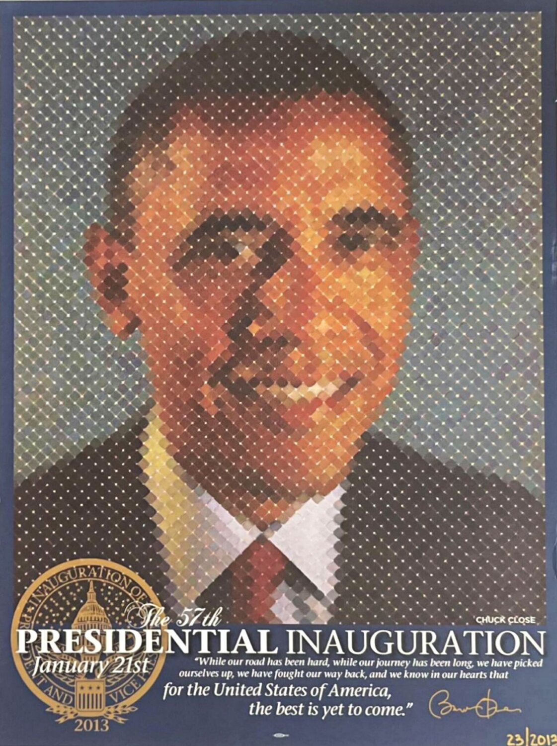 The 57th Presidential Inauguration commemorative print by Chuck Close ...