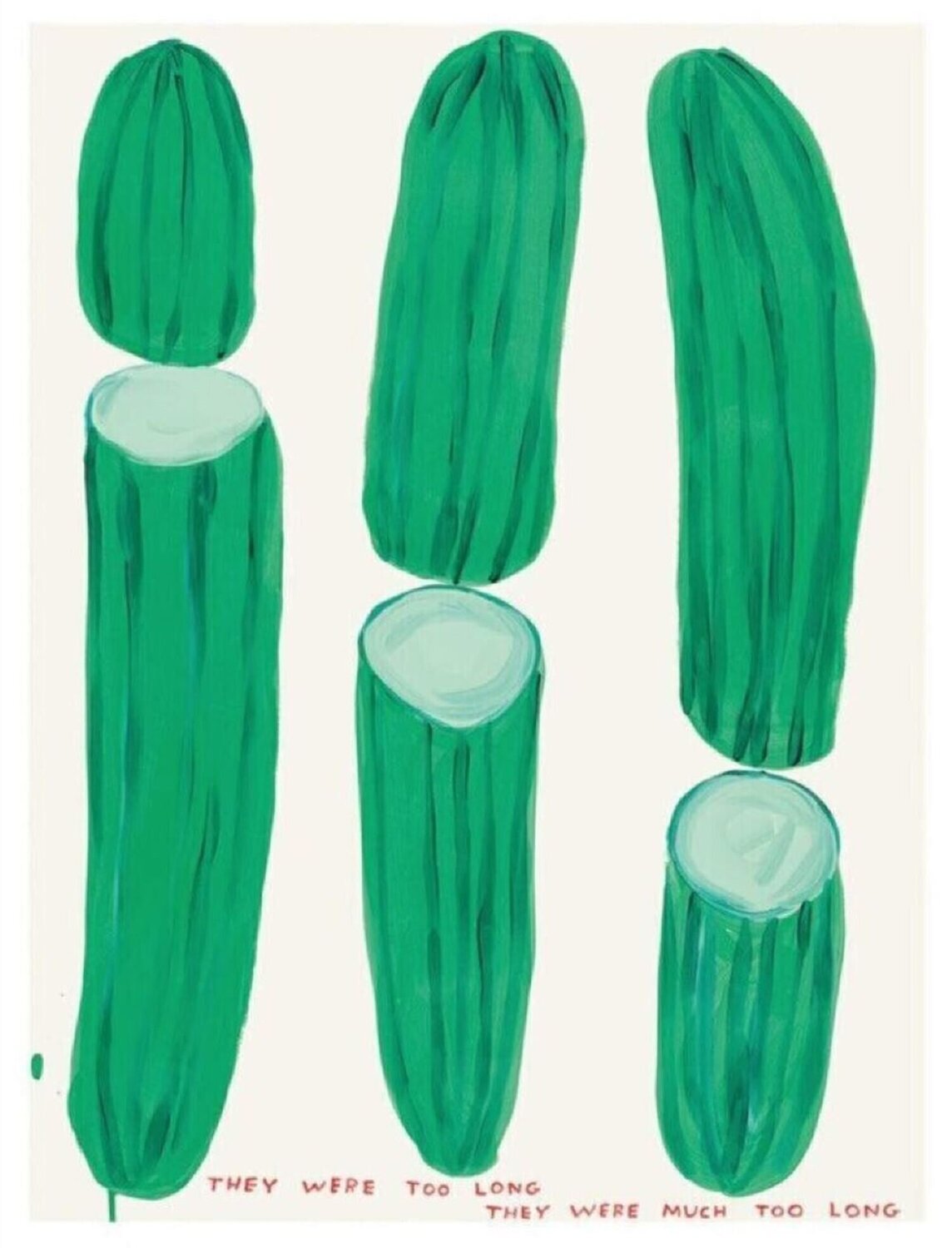 They Were Too Long - Cucumber by David Shrigley (2020) : Print ...