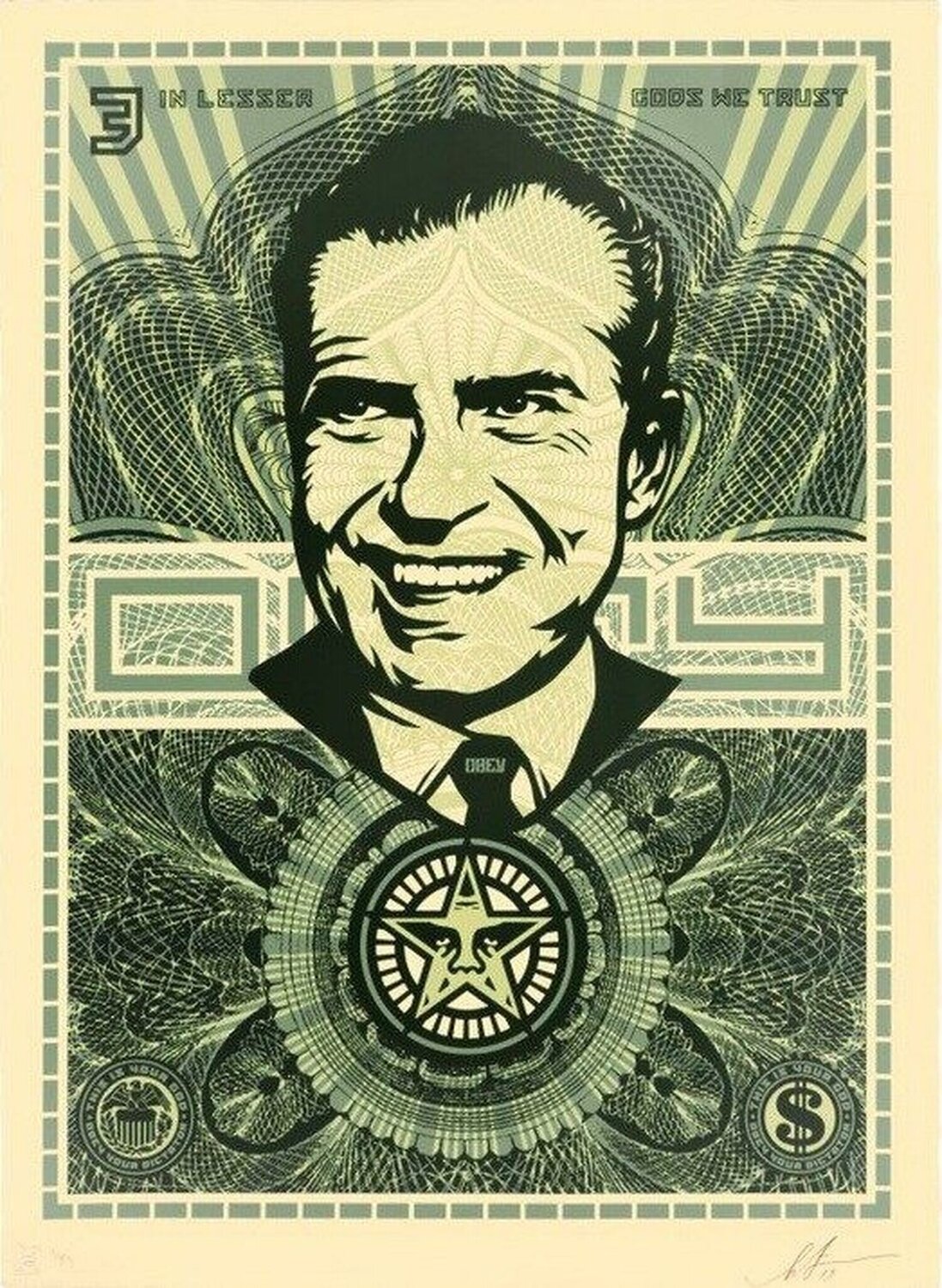 NIXON LESSER GODS (big and rare artwork) by Shepard Fairey (2019) : Print Screen Printing ...