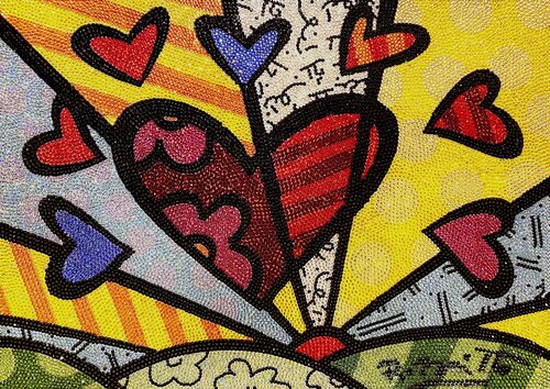 A New Days (Jeweled) de Romero Britto (2019): Pintura Objetos - Singulart