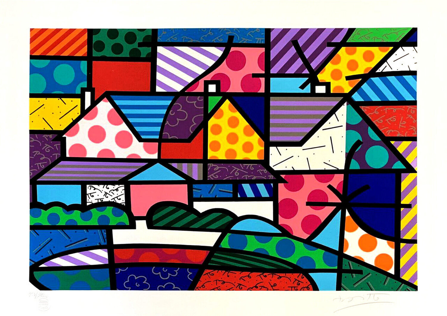 Roses view by Romero Britto (2013) : Print Engraving on Paper - Singulart