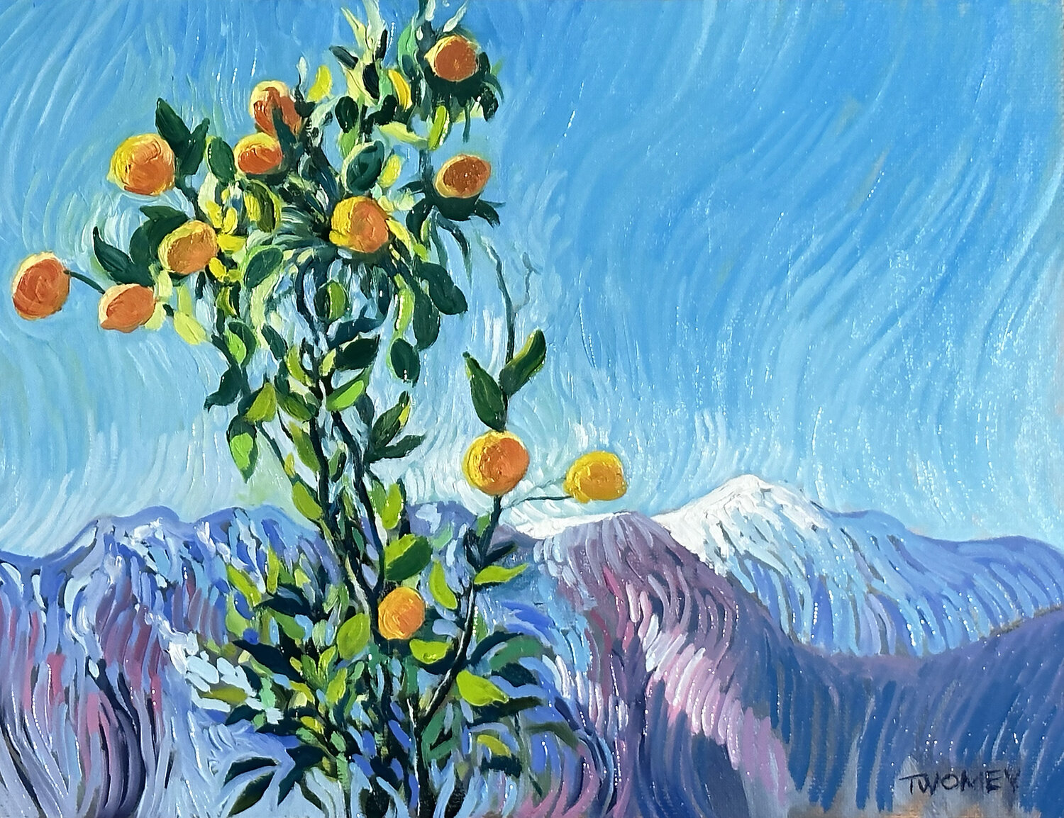 Lemon Sky by Catherine Twomey (2023) : Painting Oil on Canvas - Singulart