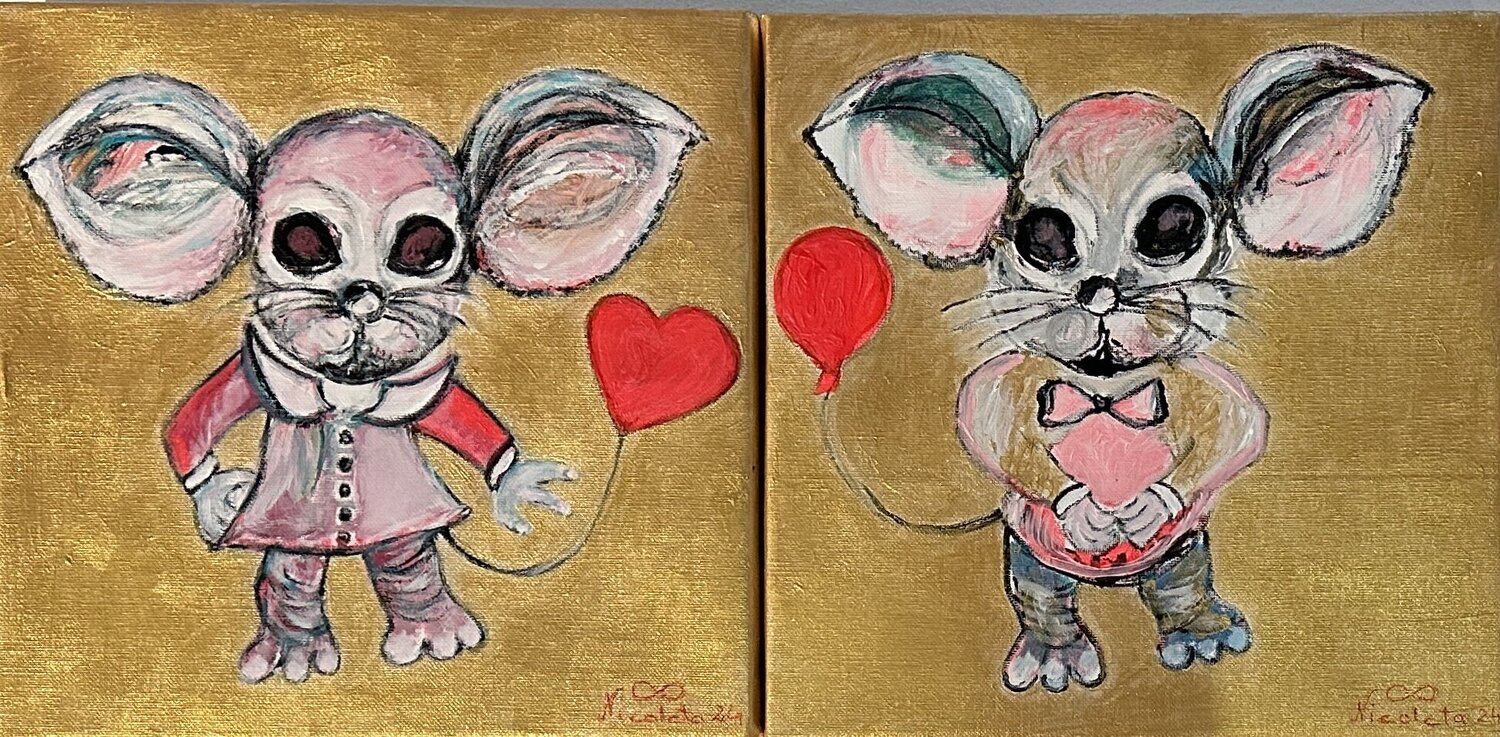 Hier Eine, die Zwei by Nicoleta Albei-Wigger (2024) : Painting Acrylic ...