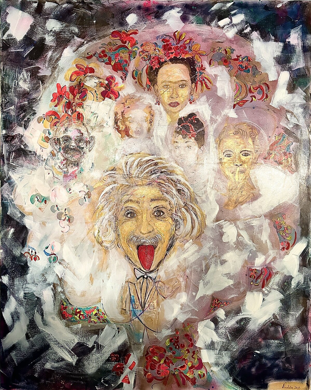 Gedankenflug Einstein von Nicoleta Albei-Wigger (2023): Malerei Acryl ...