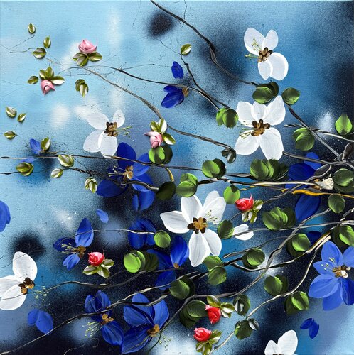 Spring in Blue II by Anastassia Skopp (2025) : Painting Acrylic, Spray ...