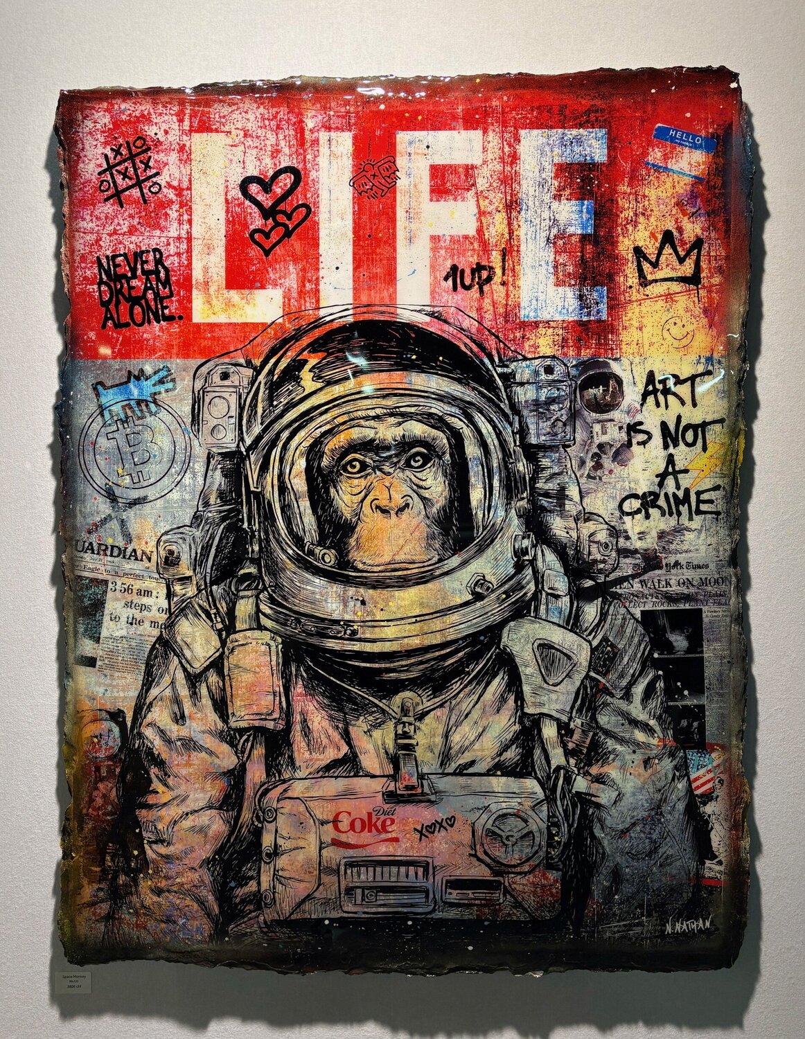 Space Monkey de N NATHAN (2024): Pintura Acrílico, Graffiti en Papel ...