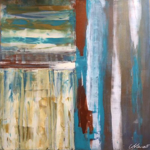 Blue Color Line by Sandra Jung geb. Lavall (2022) : Painting Acrylic on ...