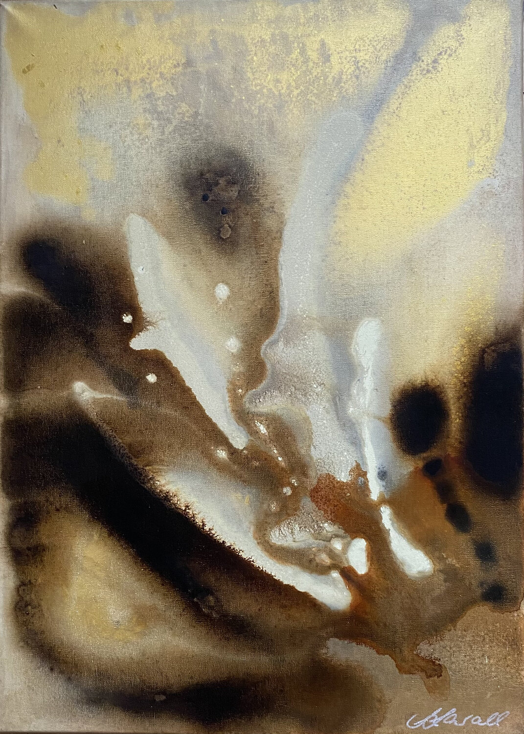 Lava Flow von Sandra Jung geb. Lavall (2023): Malerei Acryl auf Leinwand - Singulart