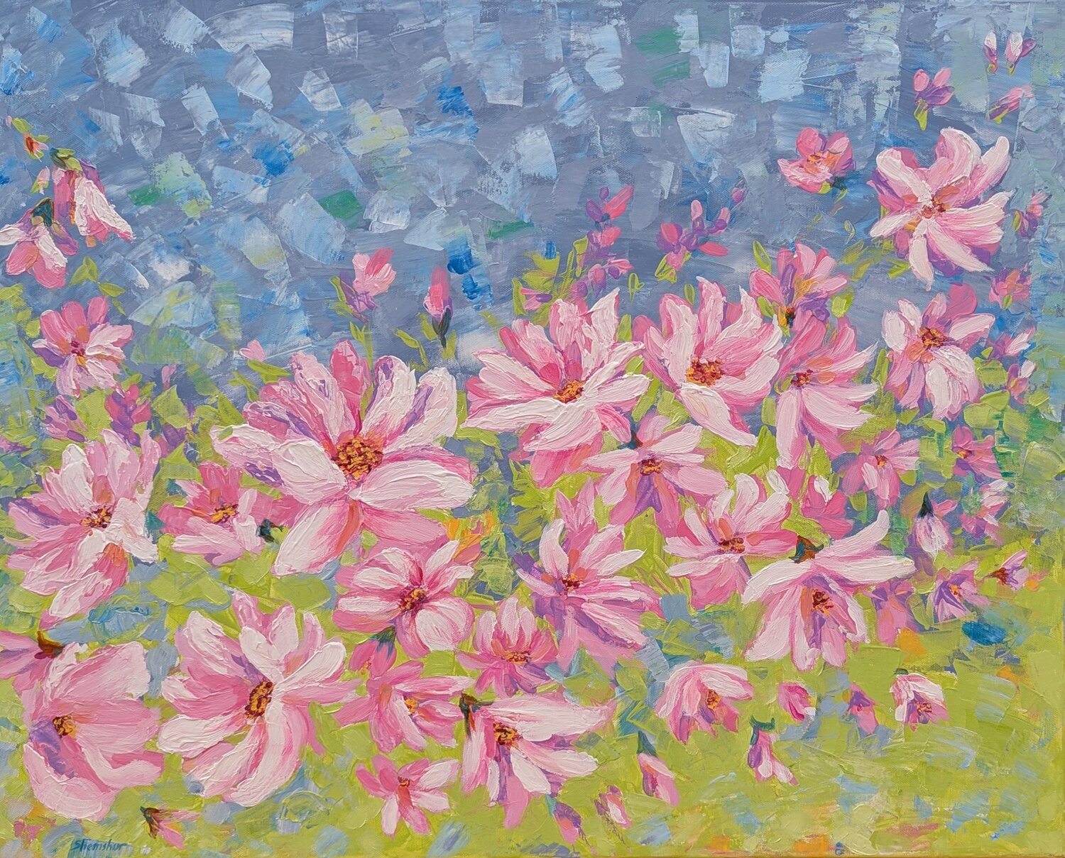 Charming Magnolia de Nata Shemshur (2025): Pintura Acrílico en Lienzo ...