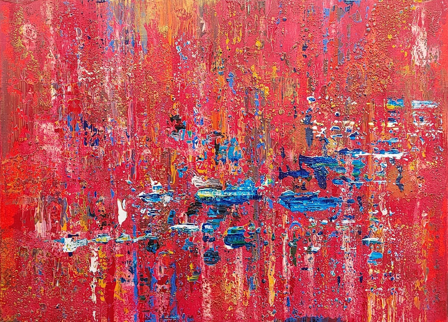 red structure von Klaus Angeli (2022): Malerei Acryl auf Leinwand ...