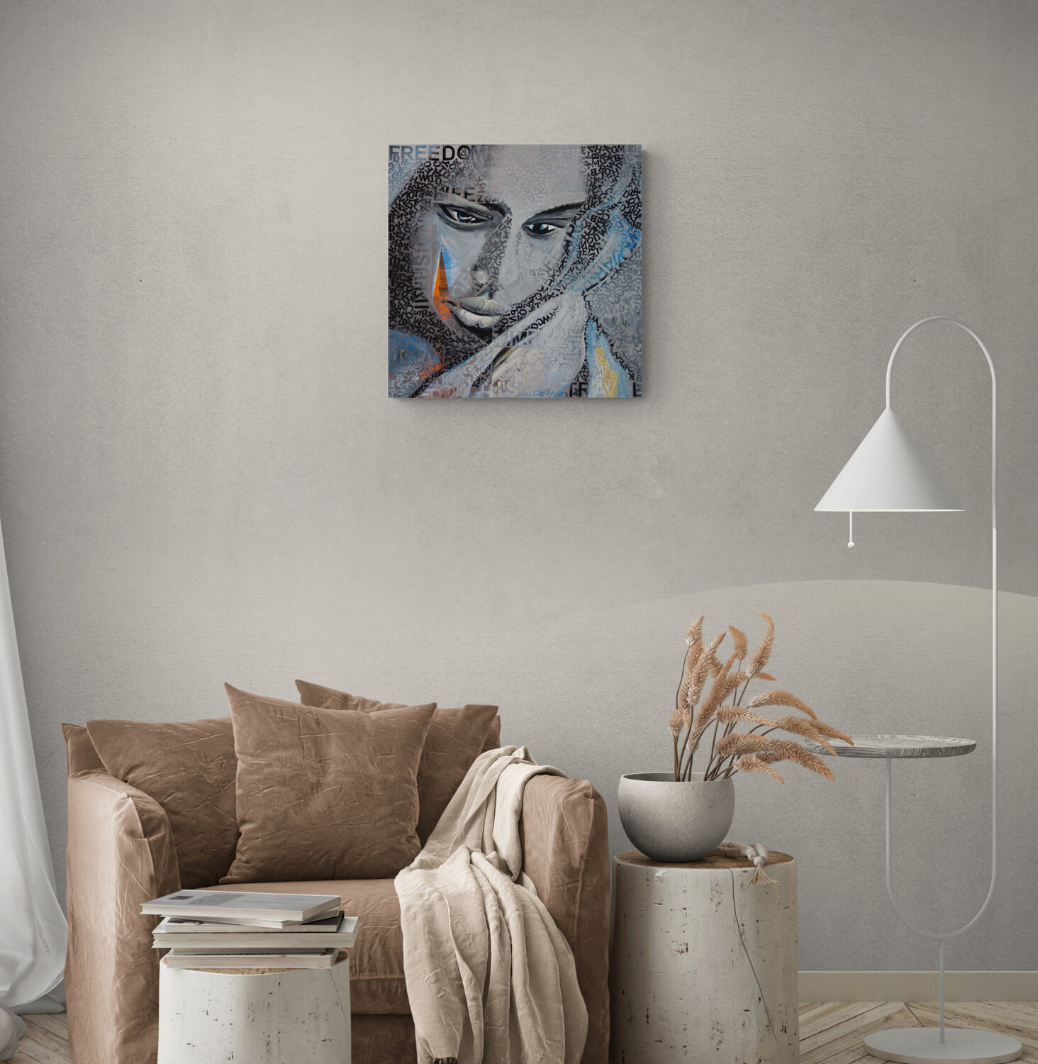 Thinking woman von Veronika Ban (2022): Malerei Acryl, Lack auf ...