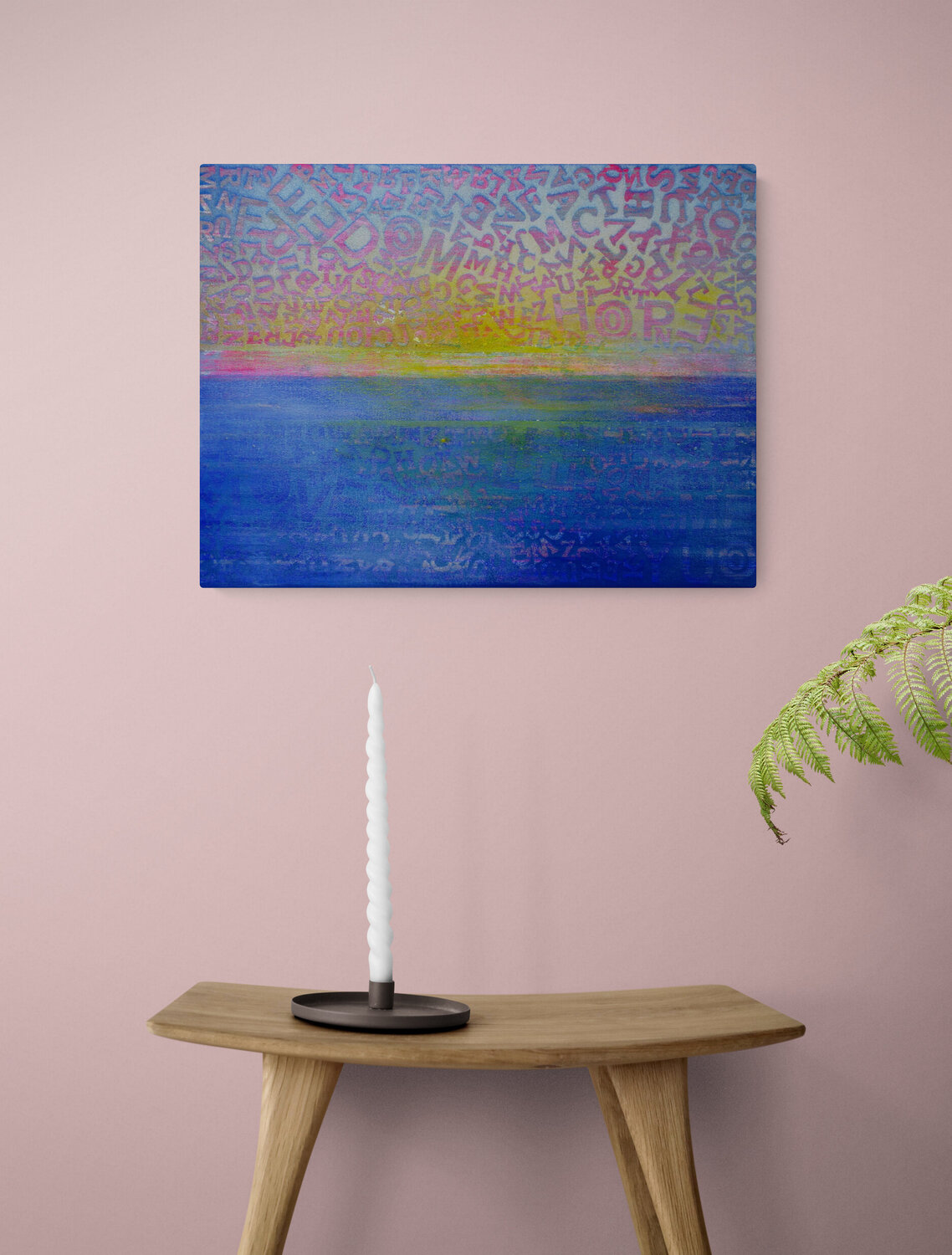 Hopeful horizon von Veronika Ban (2022): Malerei Acryl, Lack auf ...