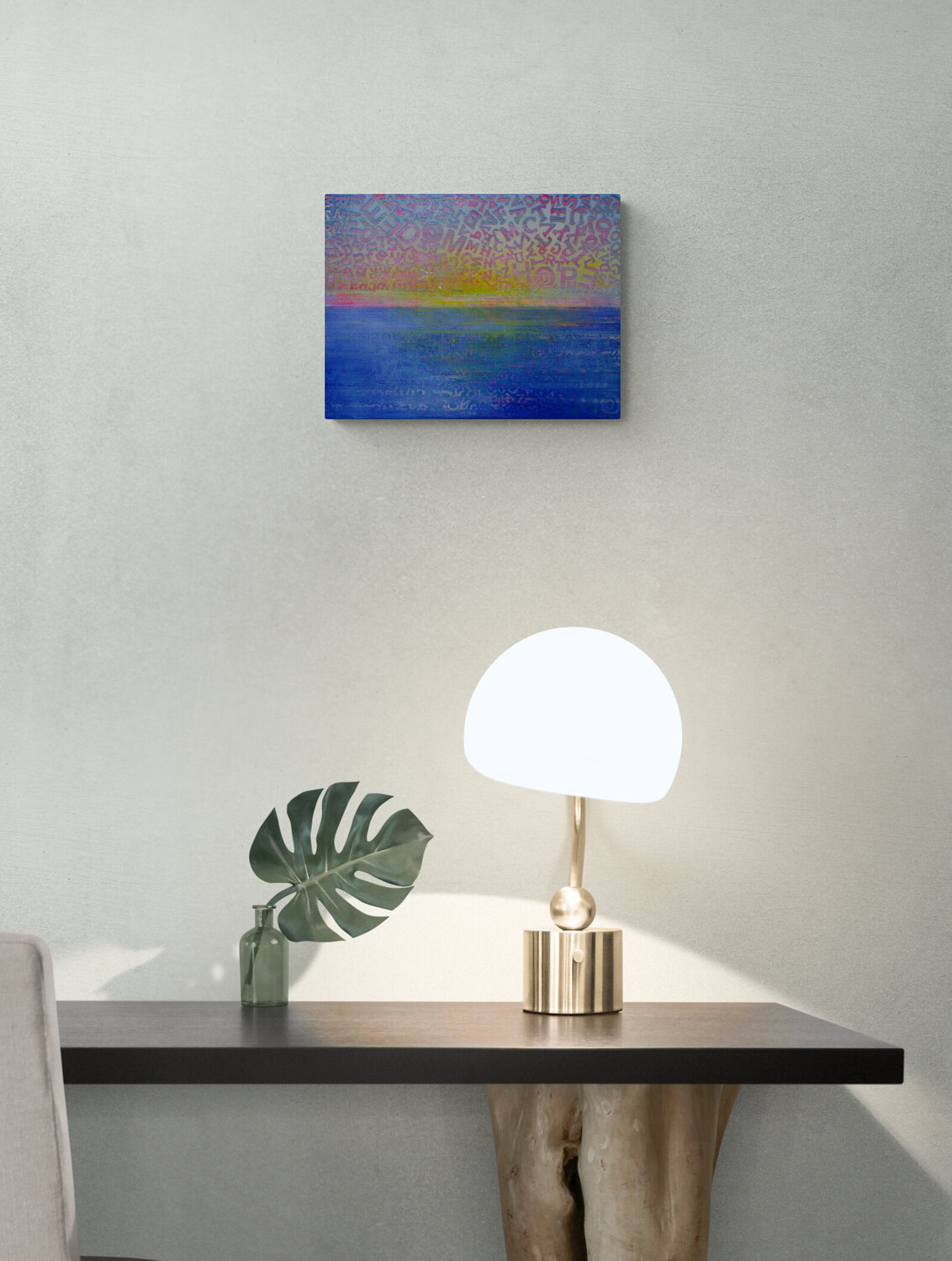 Hopeful horizon von Veronika Ban (2022): Malerei Acryl, Lack auf ...